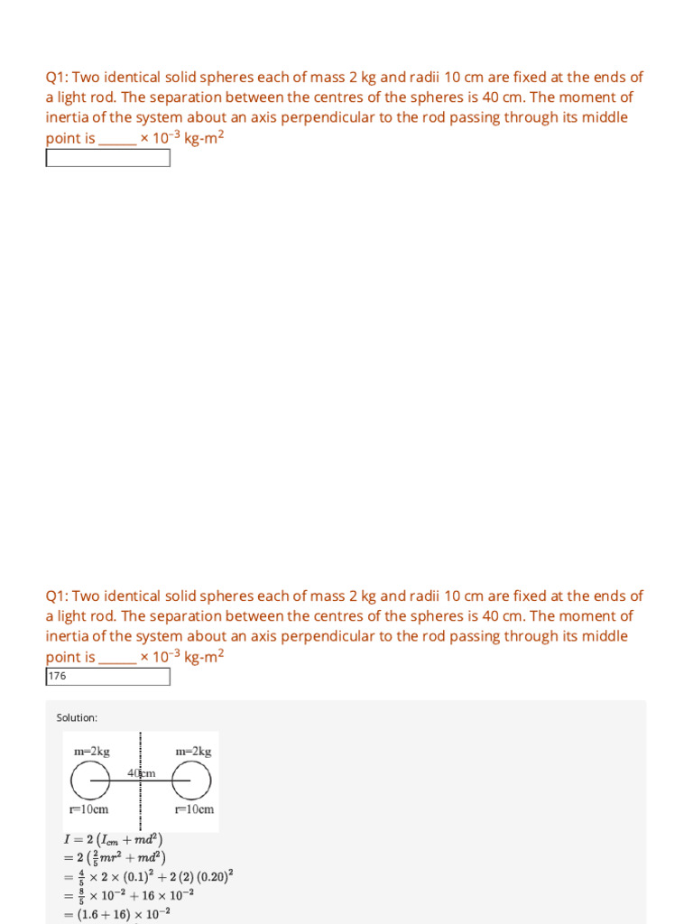 Rotational Motion - JEE Mains PYQ 2023 Session 2 | PDF | Rotation Around A Fixed Axis | Angular ...