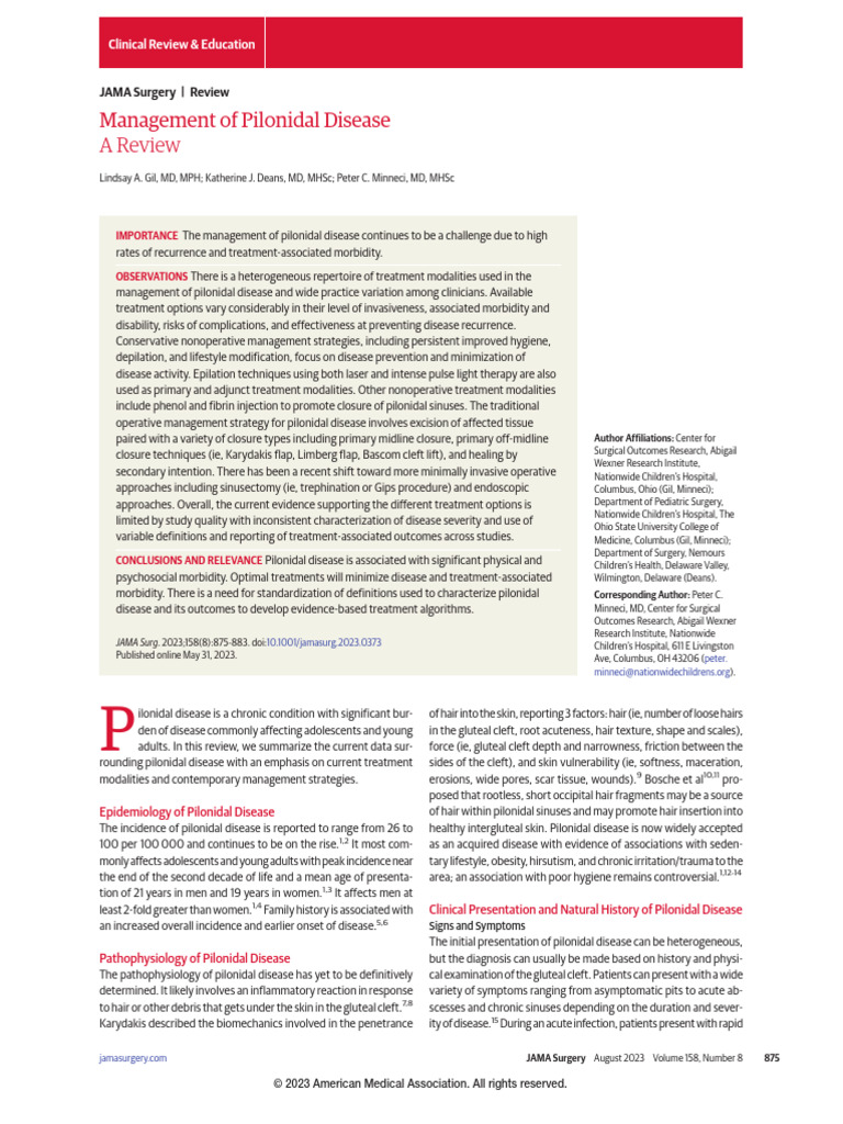 Seno pilonidal | PDF | Medicine | Clinical Medicine