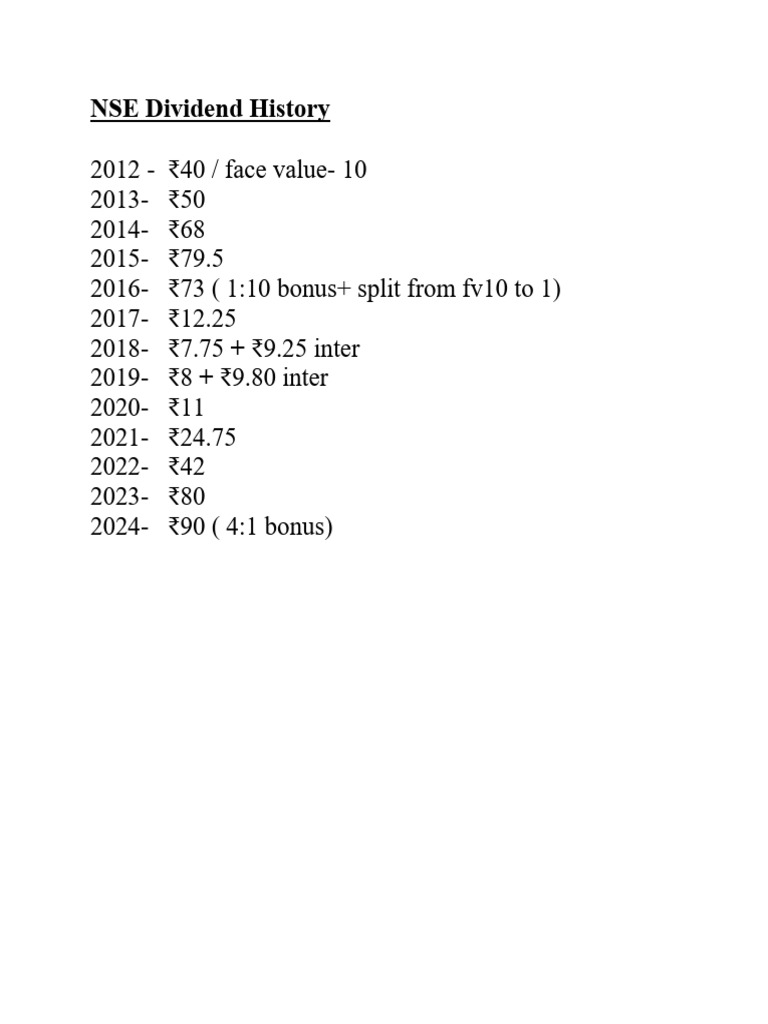 NSE Dividend History | PDF