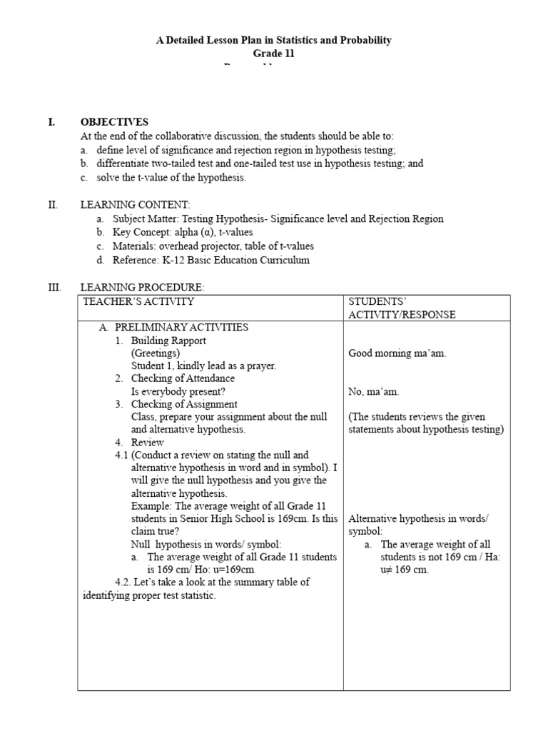 a-detailed-lesson-plan-in-statistics-and-probability (1) | PDF ...