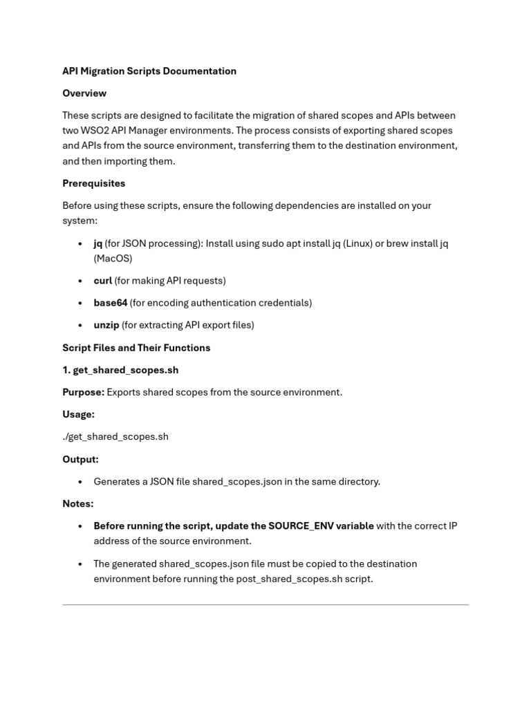 API Manager Migration Scripts Documentation | PDF | Zip (File Format ...