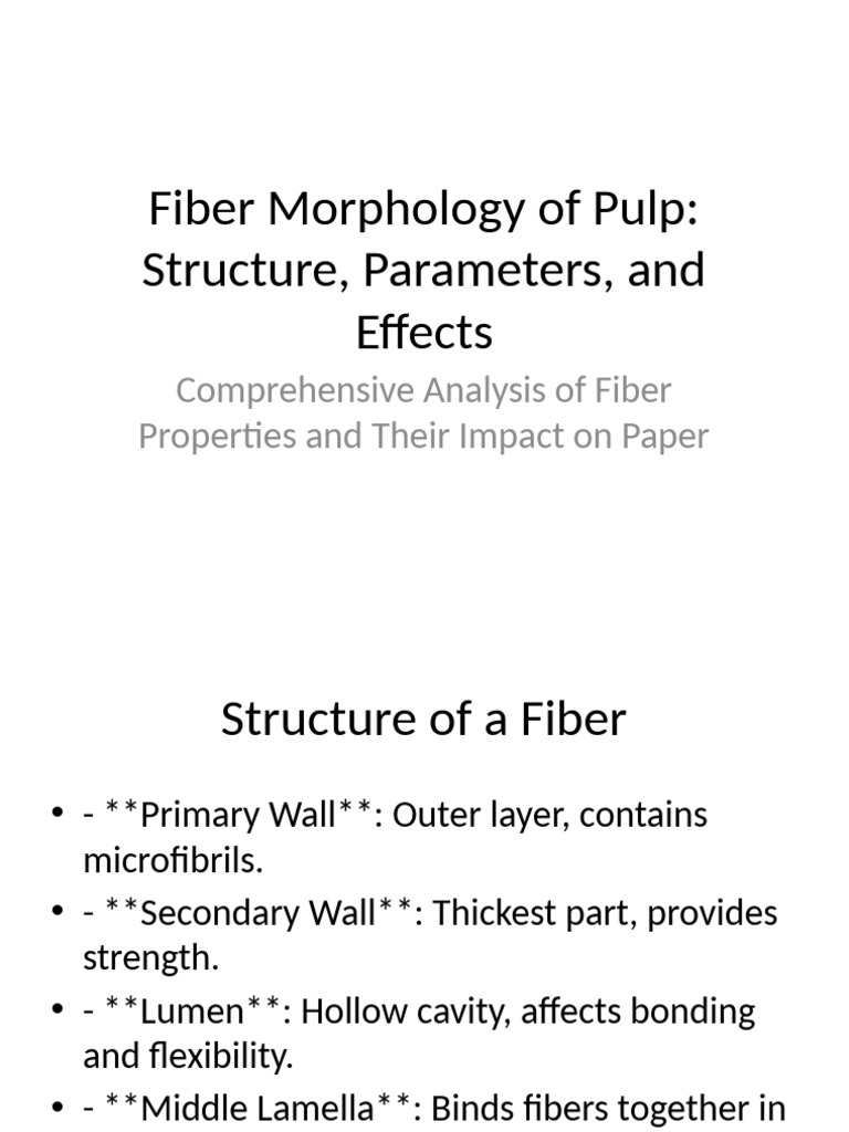 Fiber Morphology Structure Effects | PDF | Paper | Fibers