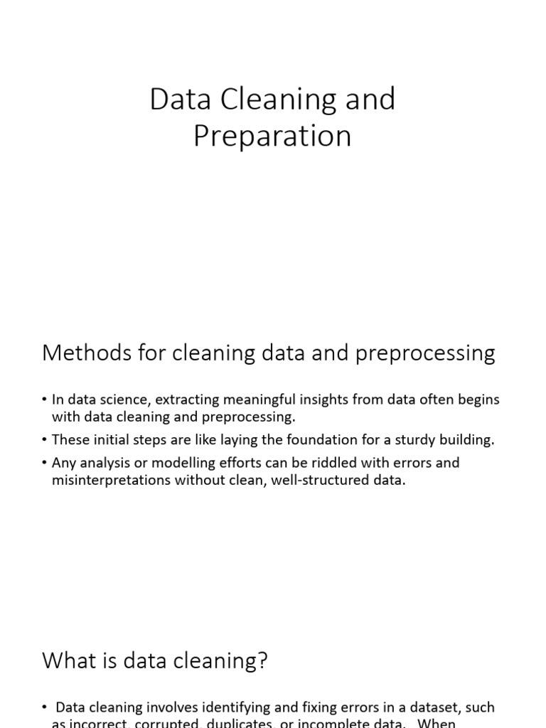 Data Cleaning and Preparation | PDF | Outlier | Data