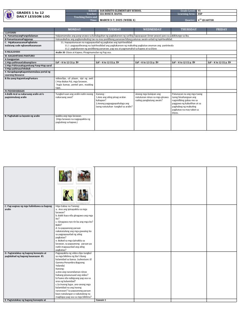 DLL - Esp 6 - Q4 - W4 | PDF
