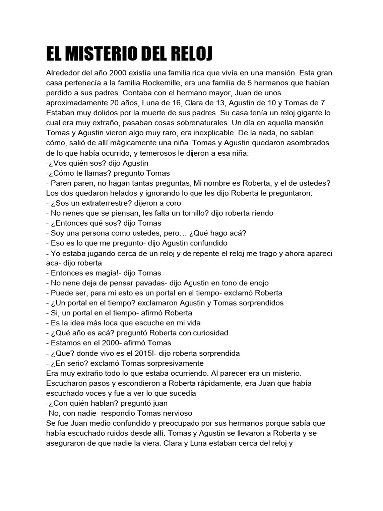 El misterio del reloj mágico | PDF