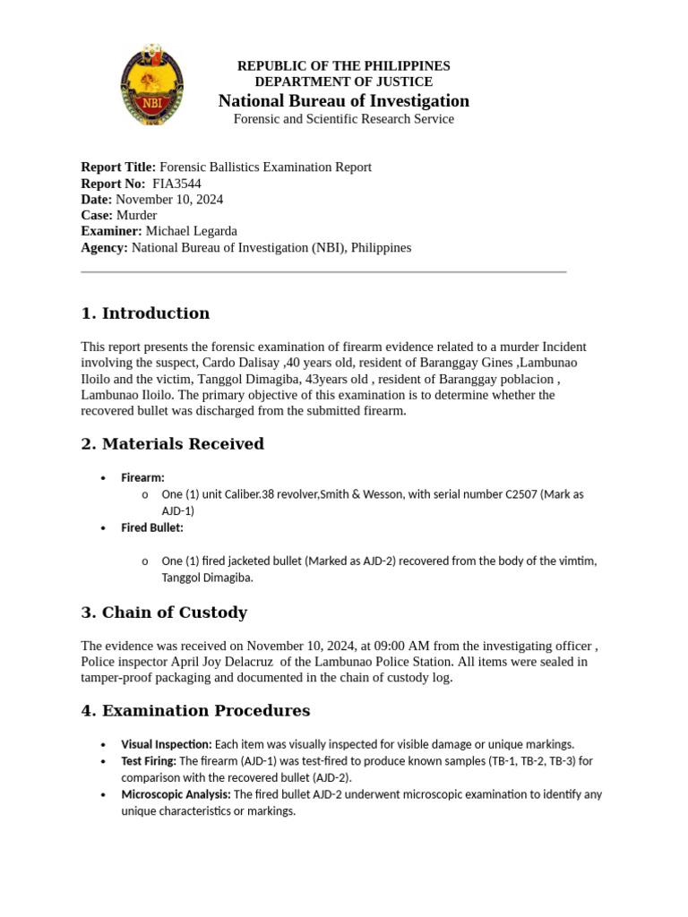 mocktrial-report-final | PDF | Forensic Science | Revolver