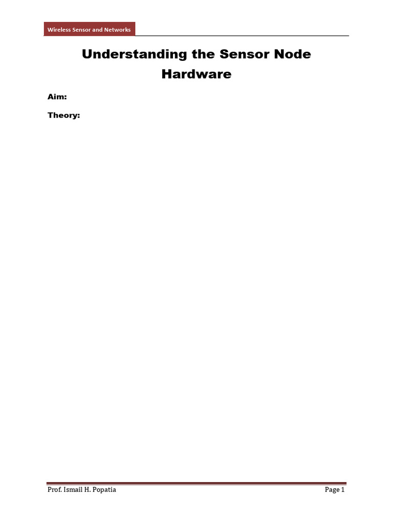 Practical 1 - Understanding The Sensor Node Hardware | PDF | Wireless ...