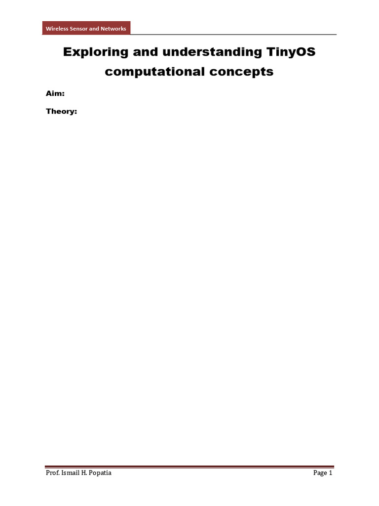 Practical 2 - Exploring and Understanding TinyOS Computational Concepts | PDF | Wireless Sensor ...