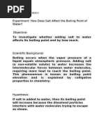 Salt's Impact on Water's Boiling Point | PDF | Pressure | Experiment