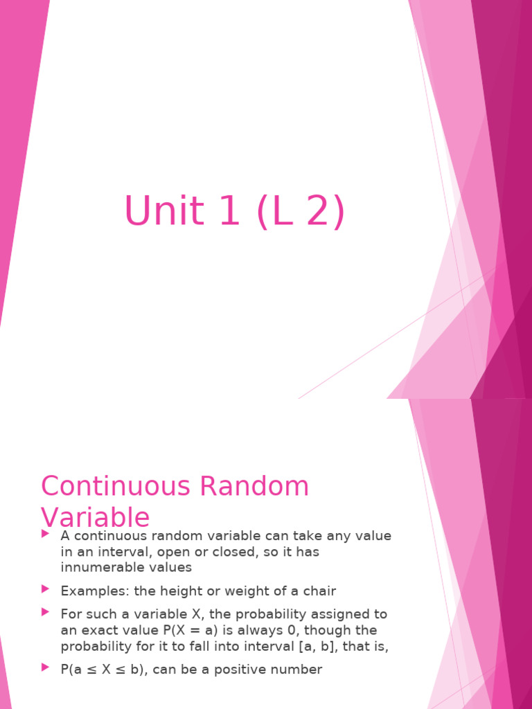 Unit 1 L2 | PDF | Probability Distribution | Probability Density Function