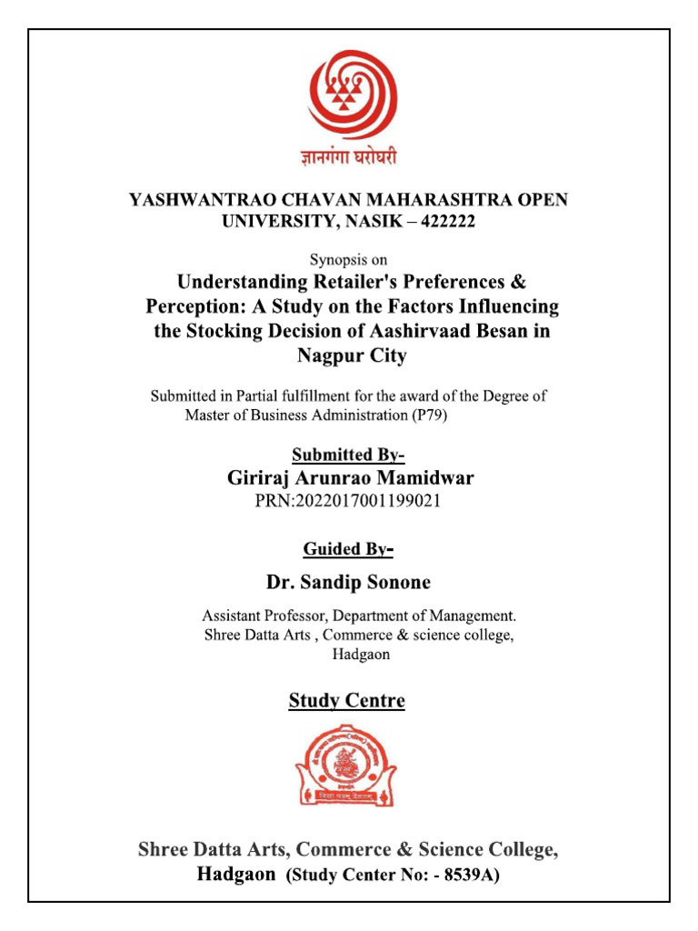 MBA Giriraj Project 2 Final | PDF