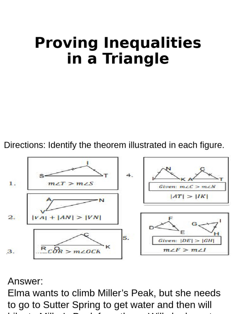Proving Inequalities in a Triangle | PDF | Triangle | Theorem