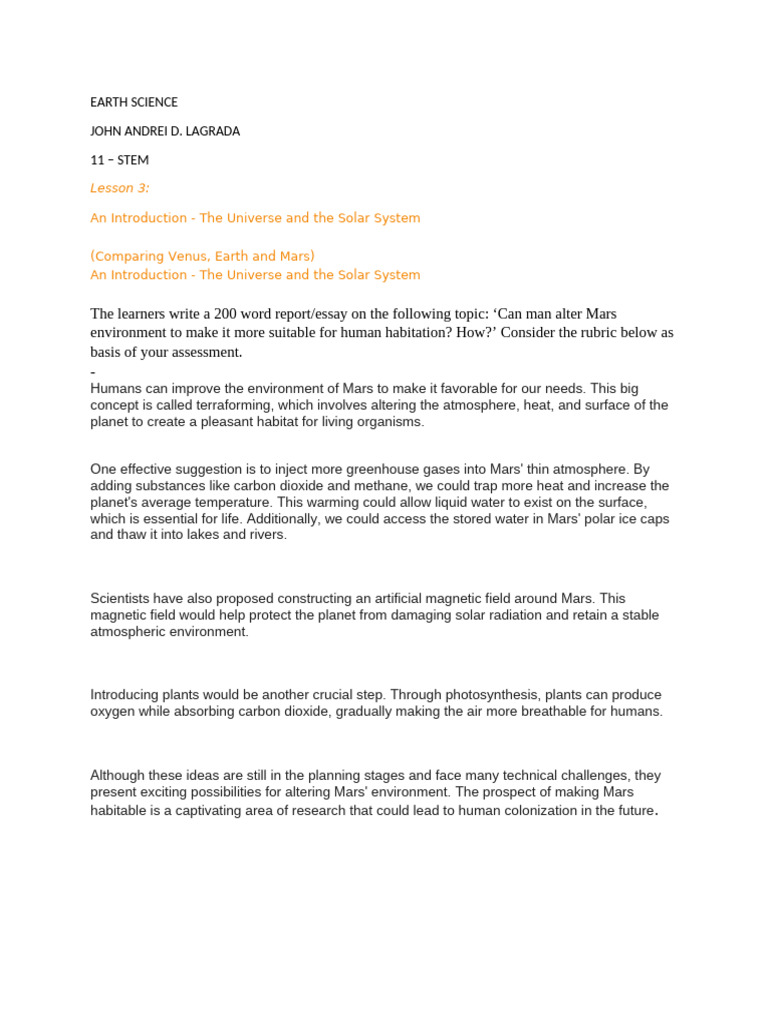 Earth Science | PDF | Atmosphere | Planetary Habitability