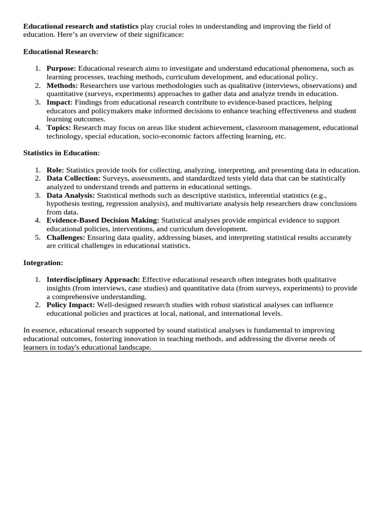 Educational research and statistics - Copy | PDF | Statistics | Methodology