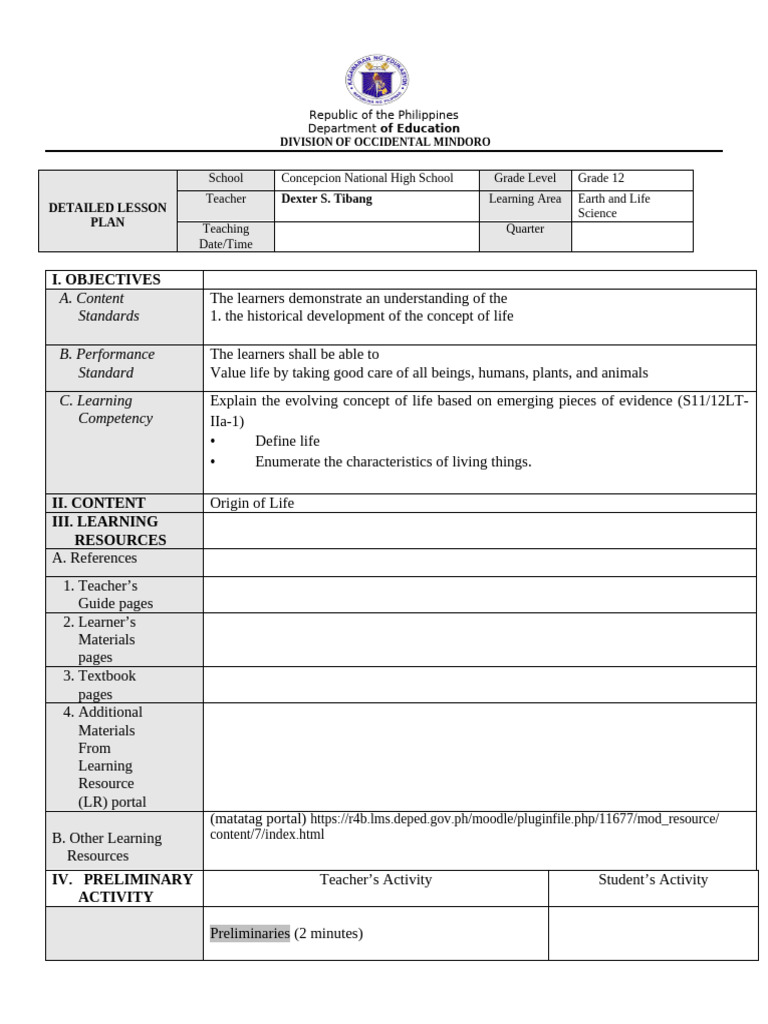 DEX LESSON PLAN Senior High | PDF | Sustainability | Ecosystem