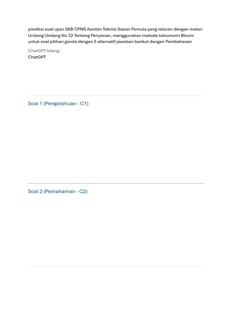 Soal Undang-Undang No 32 Tahun 2002 | PDF