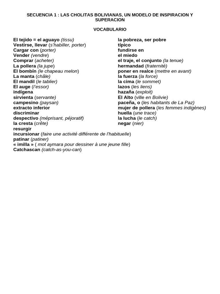 VOCABULARIO_SEQ_CHOLITAS | PDF