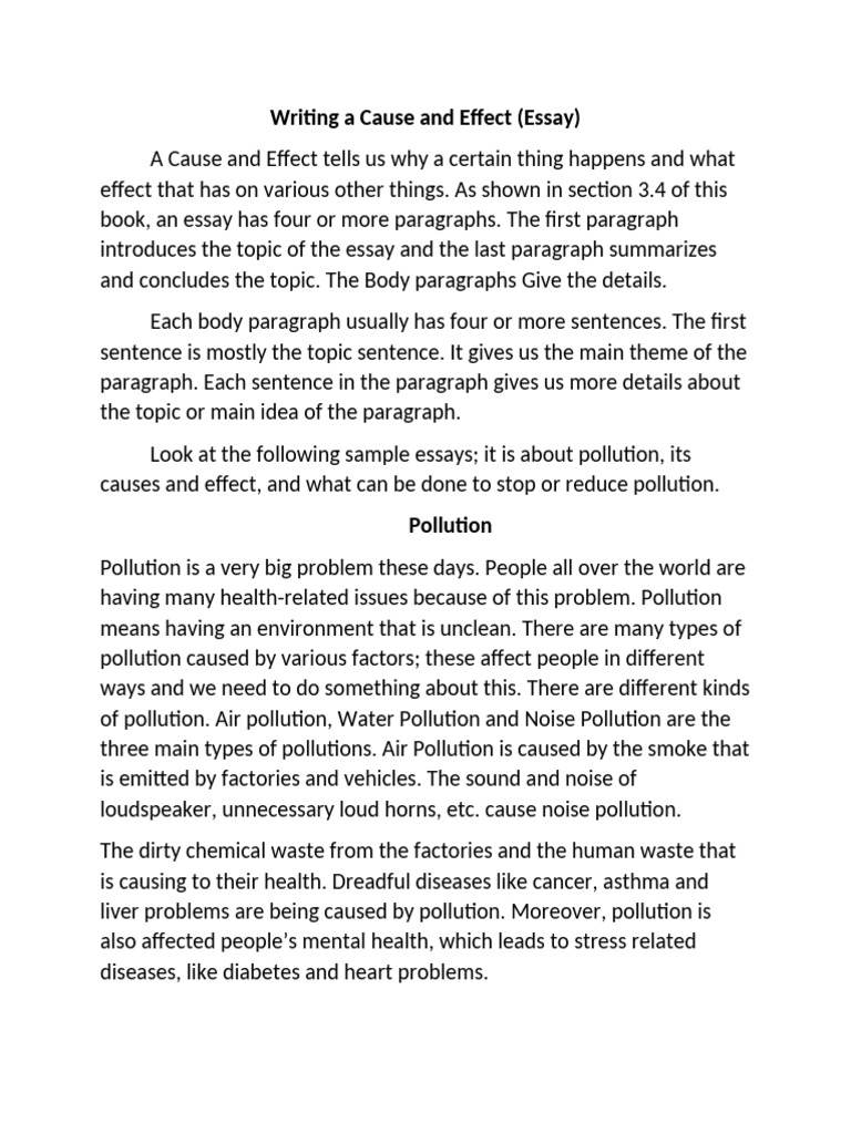 Writing A Cause and Effect | PDF
