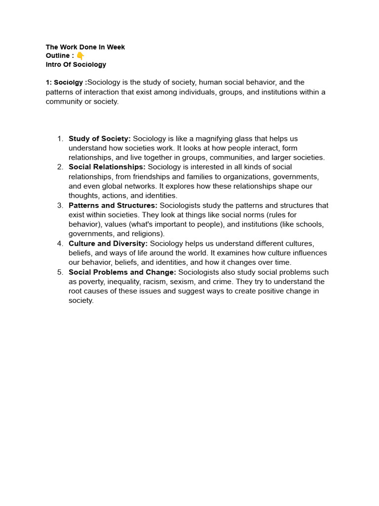 Sociology Notes PDF | PDF