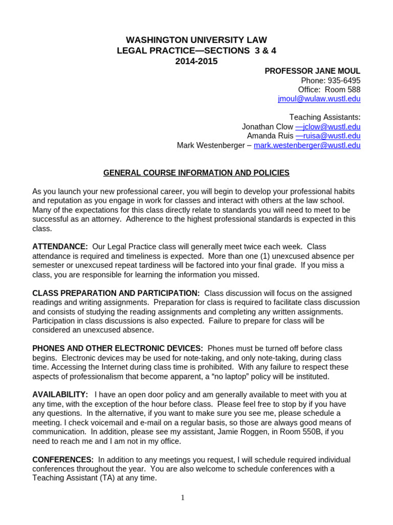 Fall 2014 - Course Policies | PDF