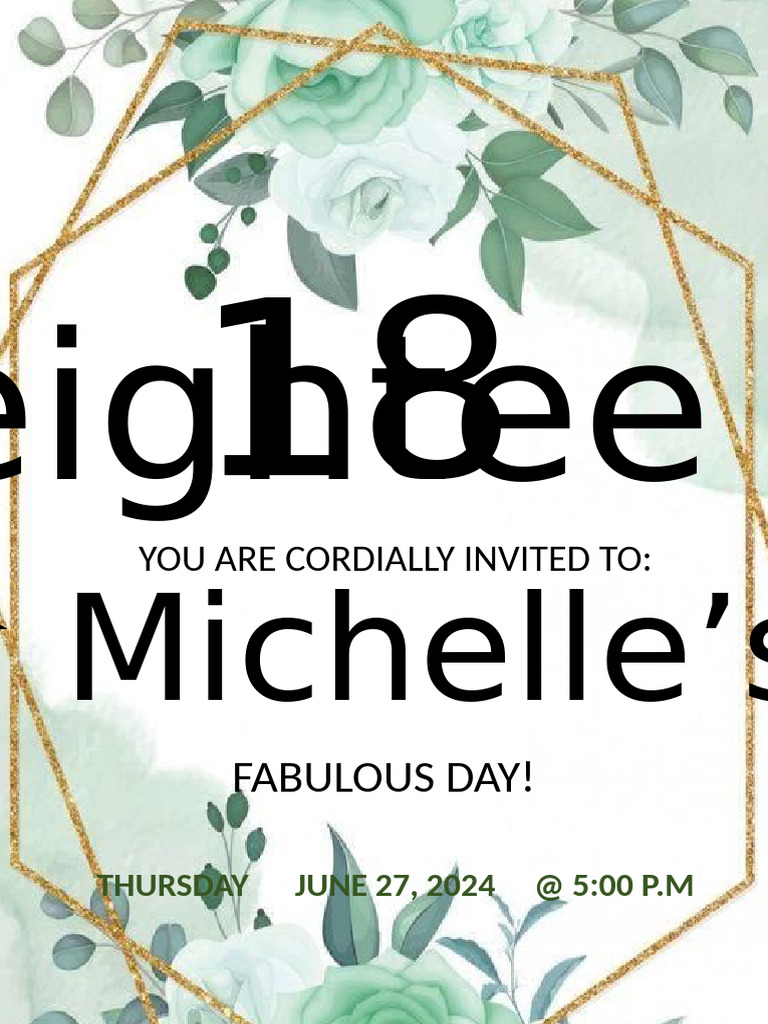 Michelle's: Eightee N | PDF