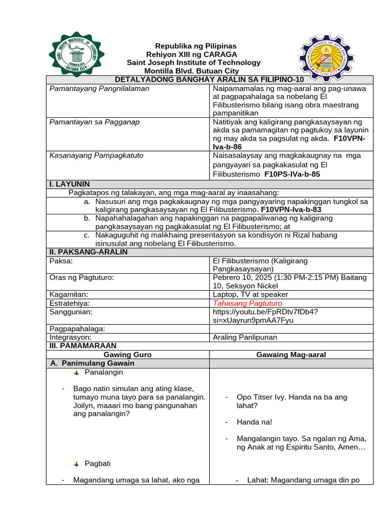 FINAL DLP KaligirangPangkasaysayan IVYCATOTO | PDF