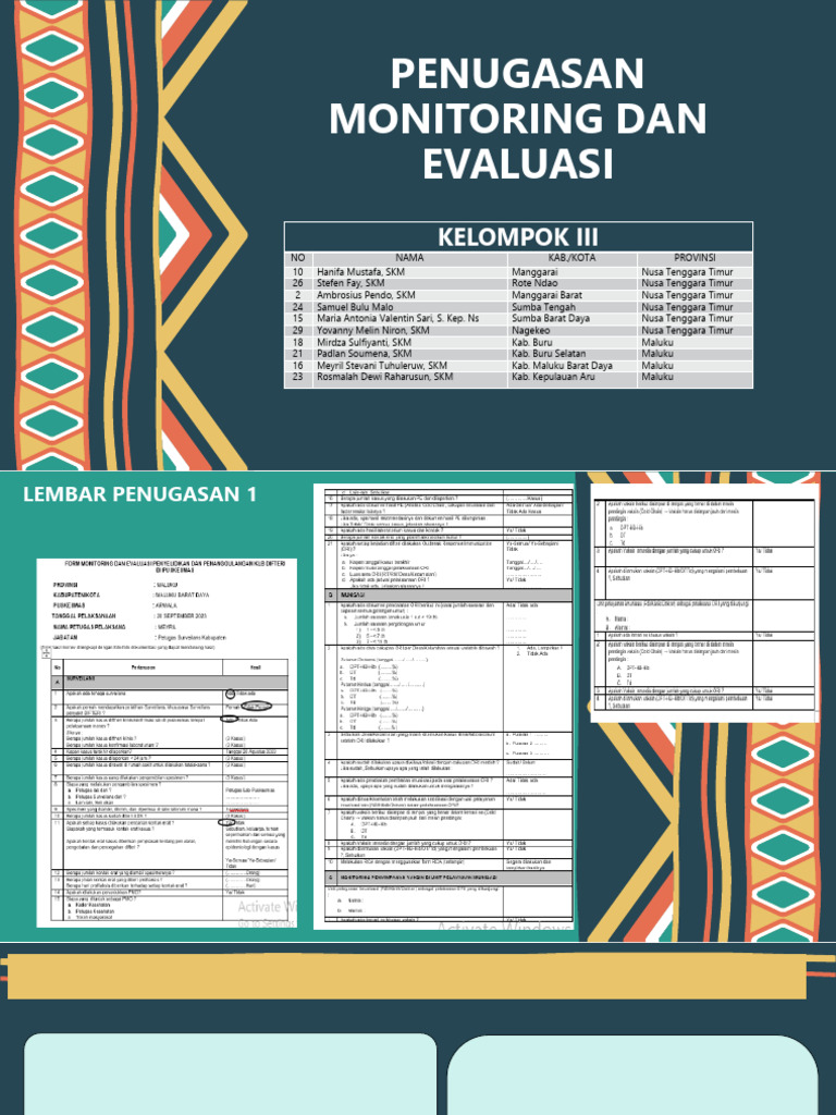 Penugasan Monitoring Dan Evaluasi | PDF