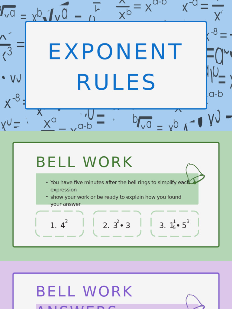 Exponent Rules for Simplifying Expressions | PDF | Exponentiation ...