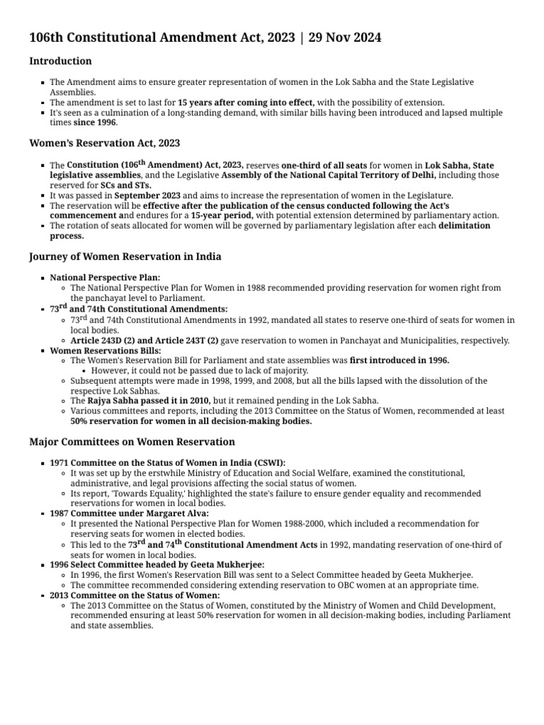 106th Constitutional Amendment Act 2023 | PDF | Political Charters ...