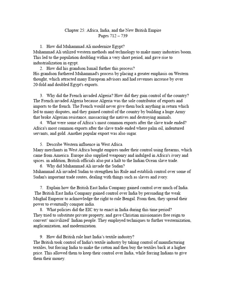 India, and British Empire Questions | PDF | East India Company ...