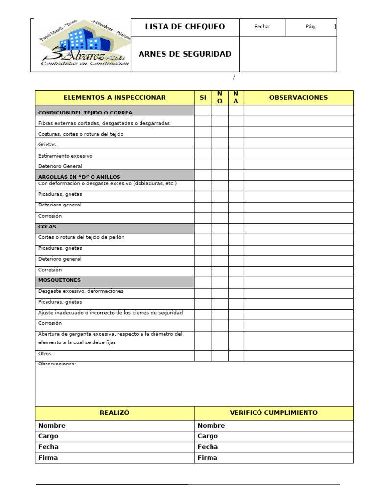 LCH - Arnes de Seguridad | PDF