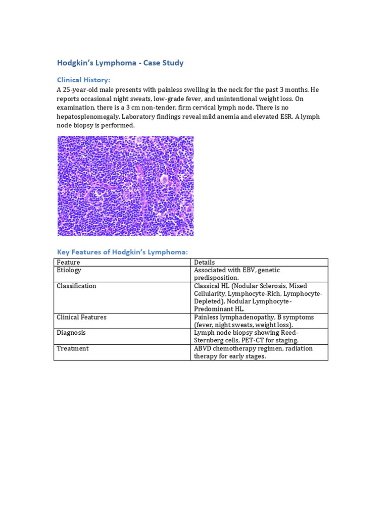 Hodgkins Lymphoma Case Study | PDF