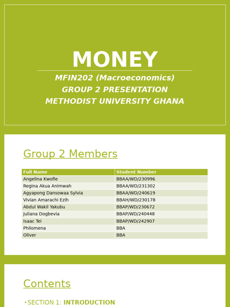Money Presentation - 044742 - 095434 | PDF | Money Supply | Money