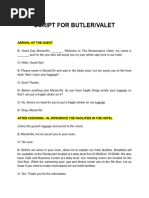 Script For Valet and Butler Service | PDF | Laundry