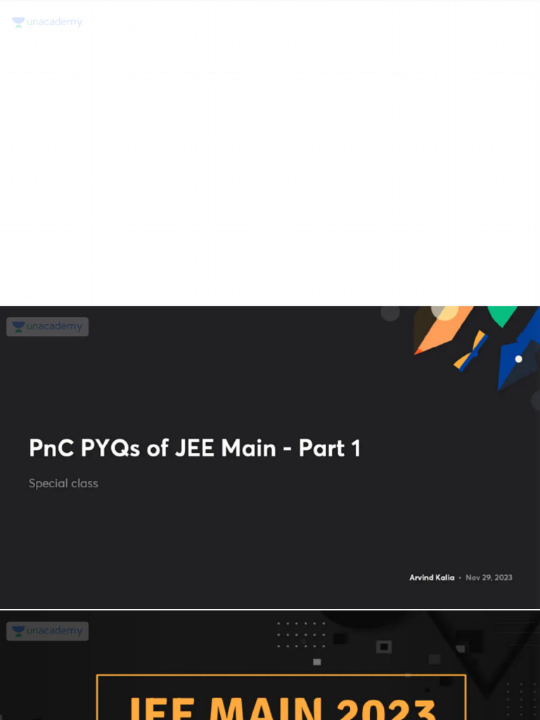 PNC PYQs of JEE Main Part 1 With Anno | PDF