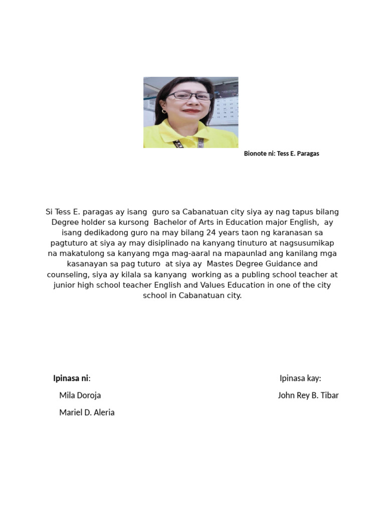 Bionote | PDF