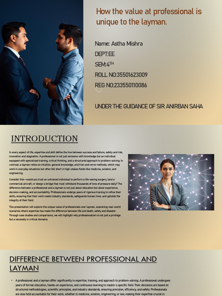 Value of Professionals vs. Laymen | PDF | Knowledge | Risk