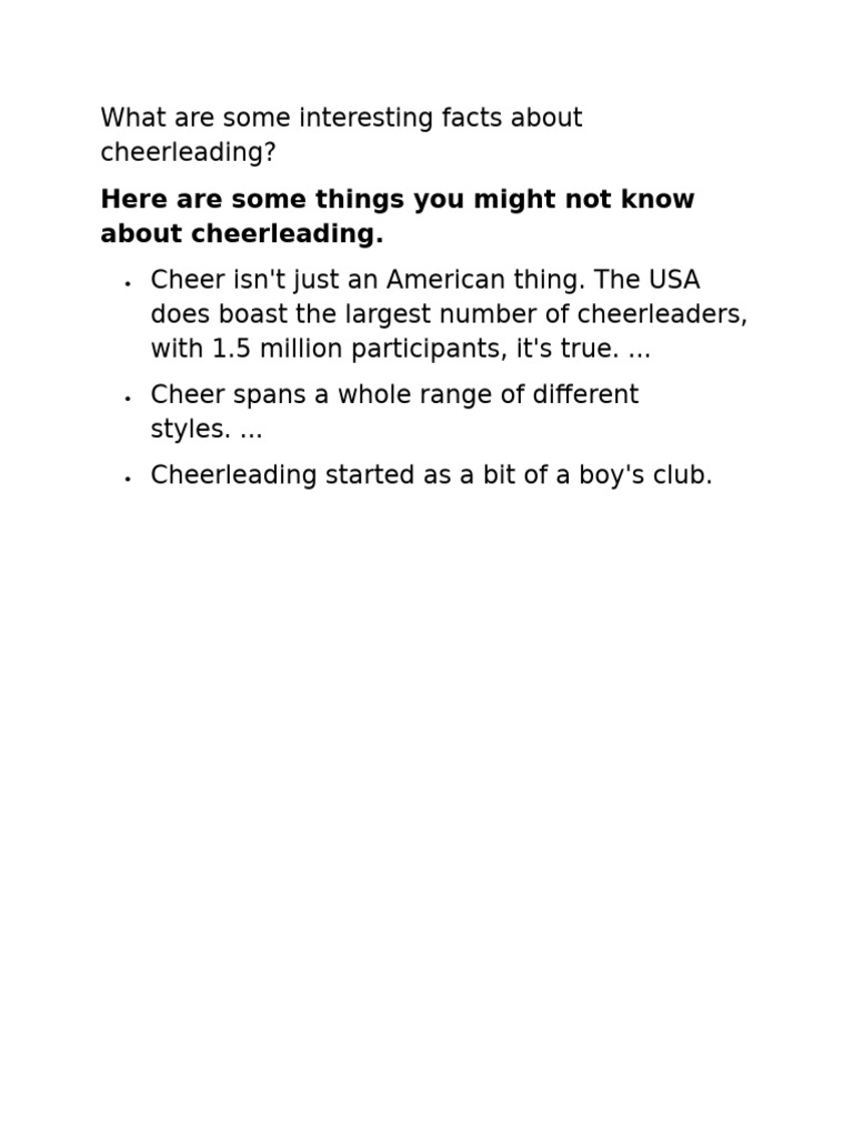 Fascinating Facts About Cheerleading | PDF