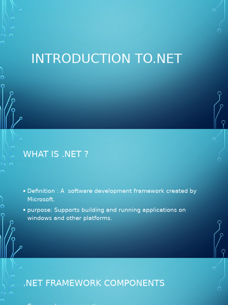 Introduction to .NET Framework Basics | PDF