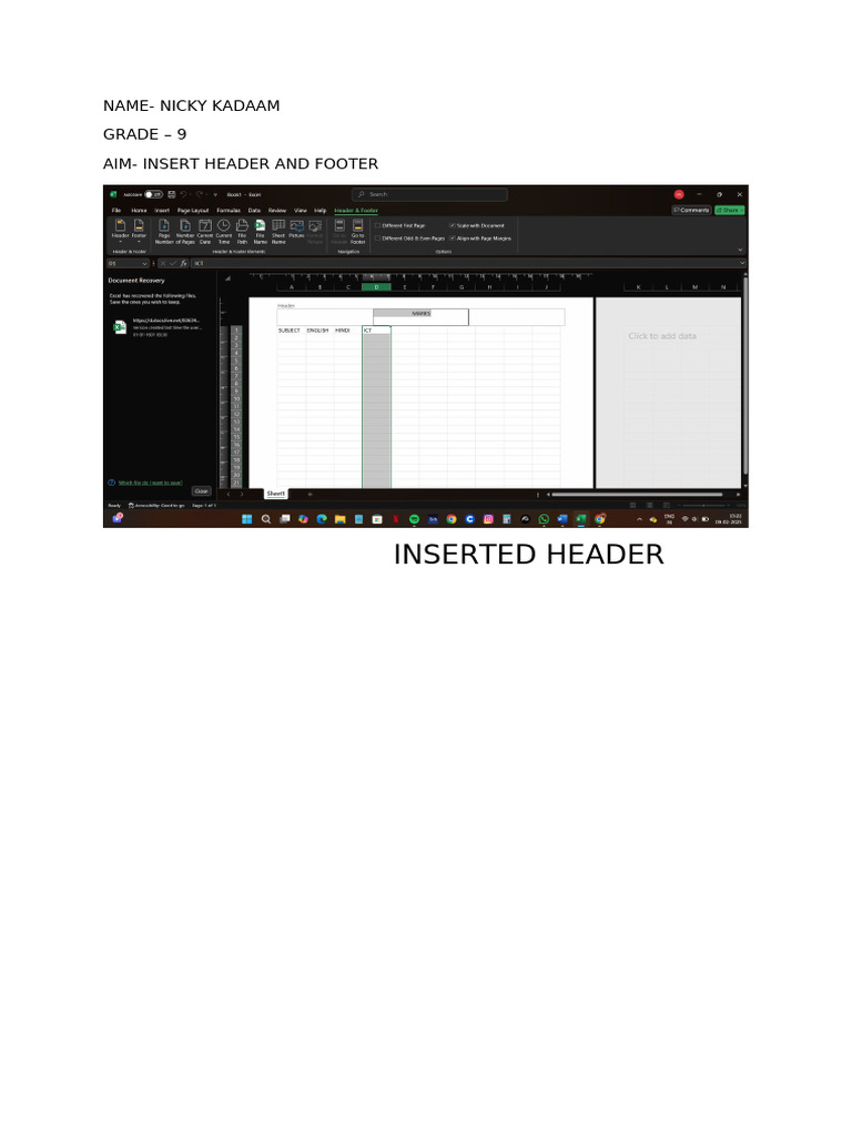HEADER FOOTER Nicky. | PDF