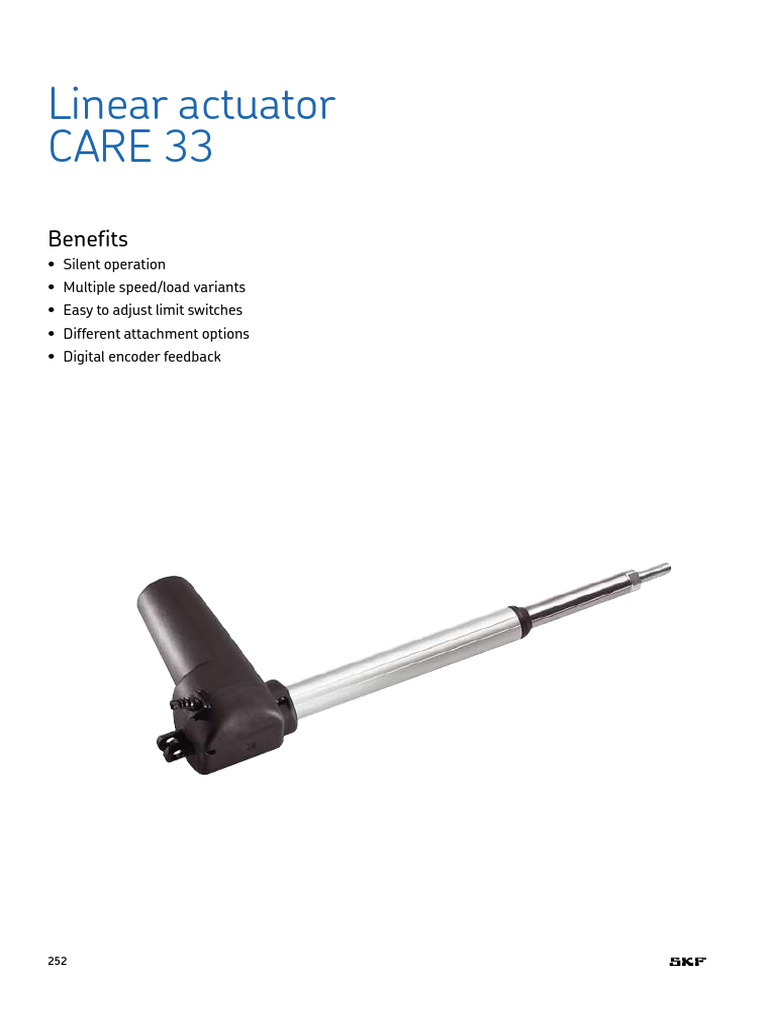 SKF CARE 33 Linear Actuator Overview | PDF | Actuator | Mechanical ...