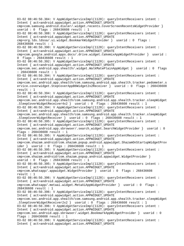 Appwidget History Log1 | PDF