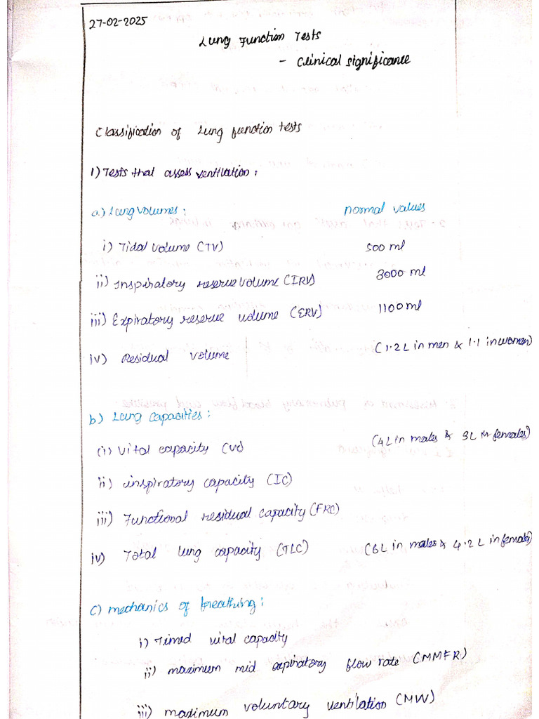 Lung Function Test | PDF