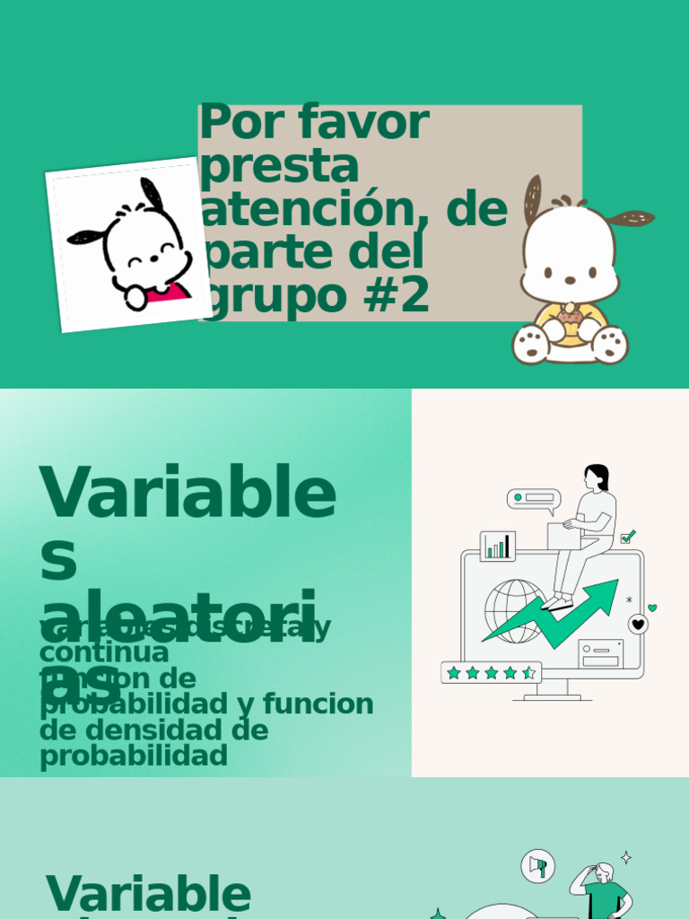 Variables Aleatorias Presentacion | PDF | Teoría de probabilidad | Variable aleatoria