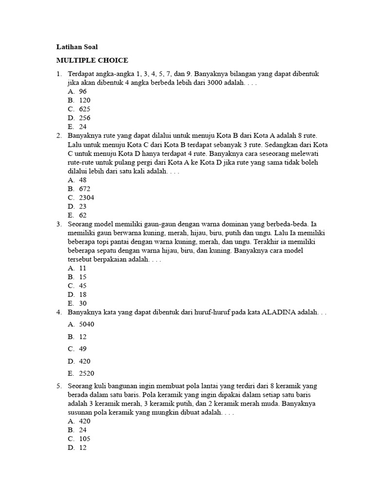 Latihan Soal Asas 2024 | PDF
