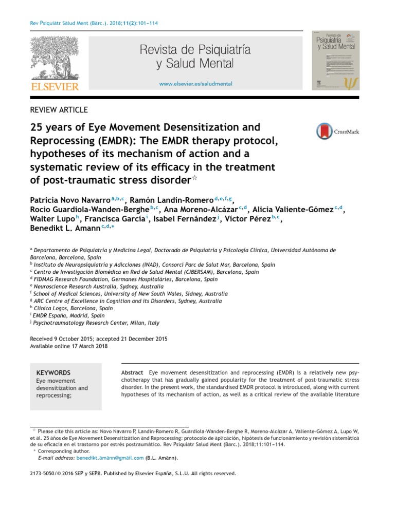 25 years of emdr | PDF | Eye Movement Desensitization And Reprocessing | Cognitive Behavioral ...