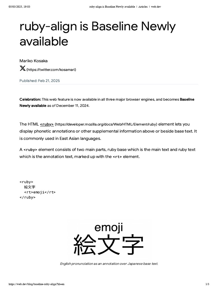 Ruby-Align Is Baseline Newly Available - Articles - Web - Dev | PDF | Computing | Computer ...