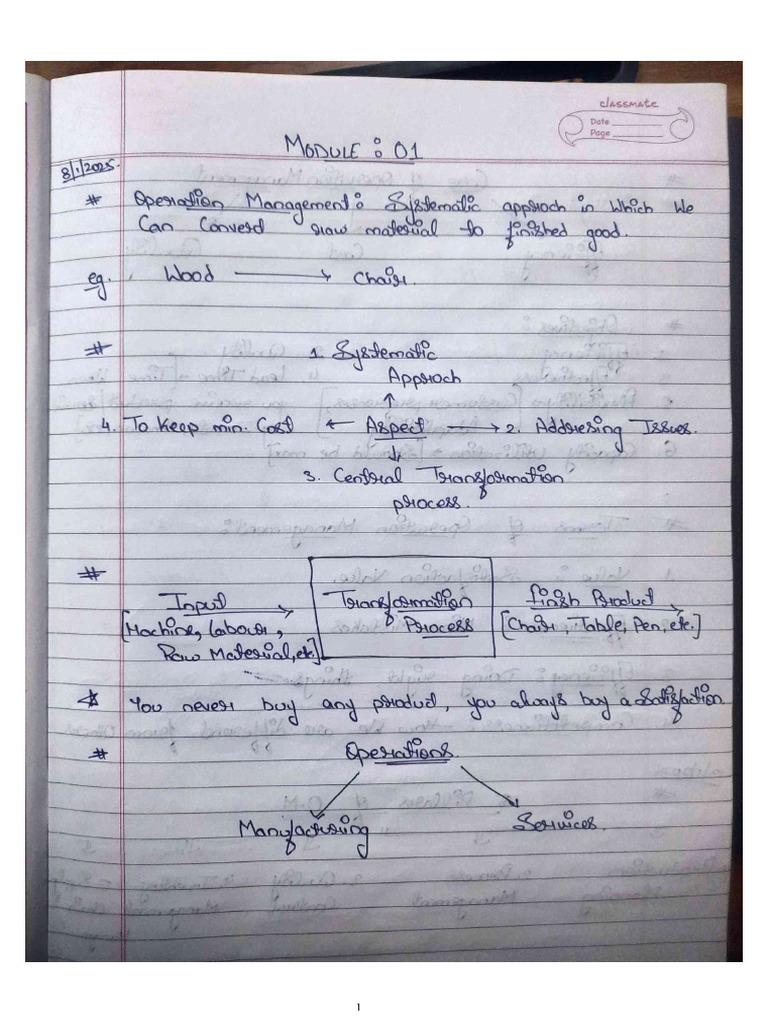 Operation Management Notes | PDF
