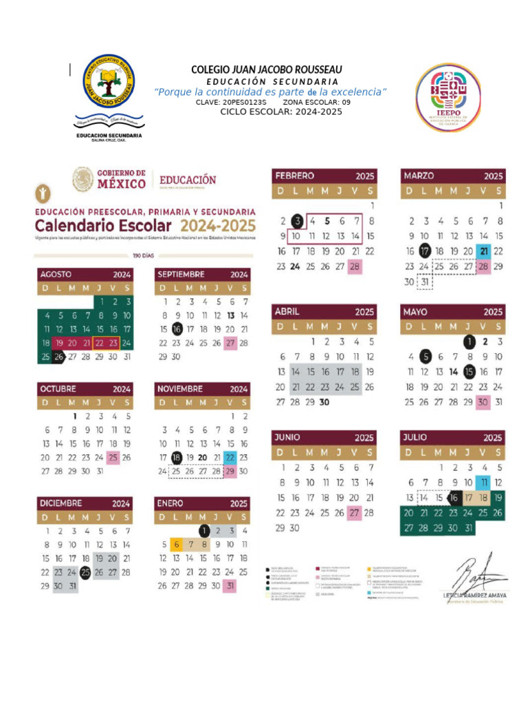 Calendario Escolar de La Sep 2024-2025 | PDF