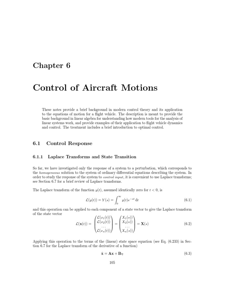 Control of Aircraft Motions | PDF | Control Theory | Eigenvalues And Eigenvectors